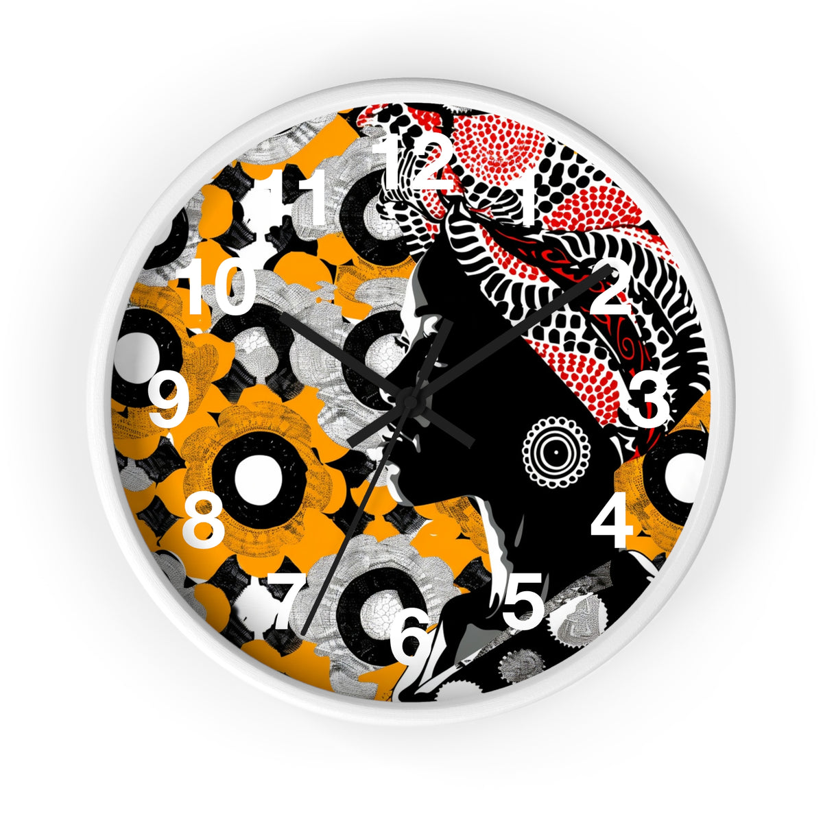 African Heritage Wall Clock - Vibrant Art Decor for Home & Office ...